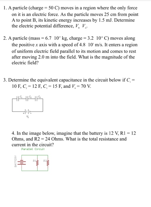Solved A particle (charge = 50 C) moves in a region where | Chegg.com