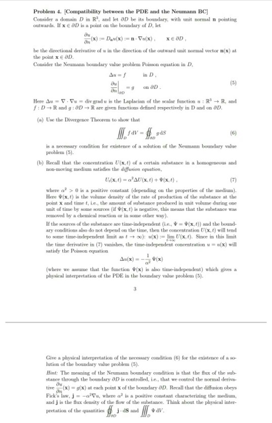Solved Problem 4. Compatibility between the PDE and the | Chegg.com