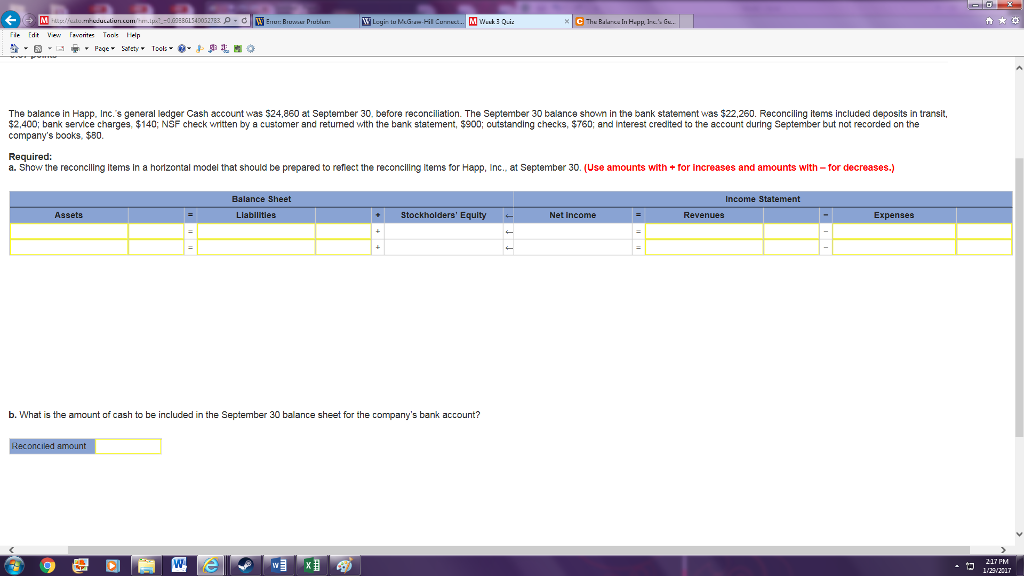 Solved The balance in Happ, Inc.'s general ledger Cash | Chegg.com