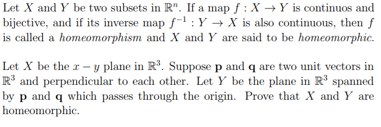 Solved Let X and y be two subsets in R". If a map f : X ? Y | Chegg.com
