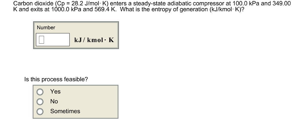 Solved Carbon dioxide (Cp = 28.2 J/mol·K) enters a | Chegg.com