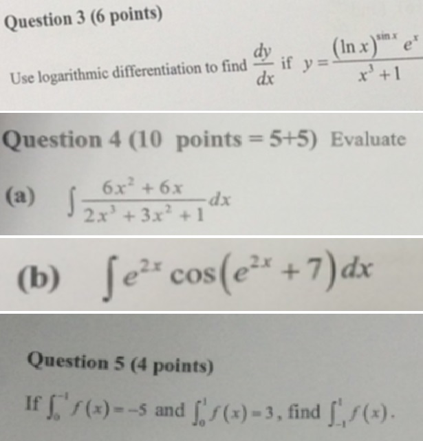 Solved Use logarithmic differentiation to find dy/dx if y = | Chegg.com