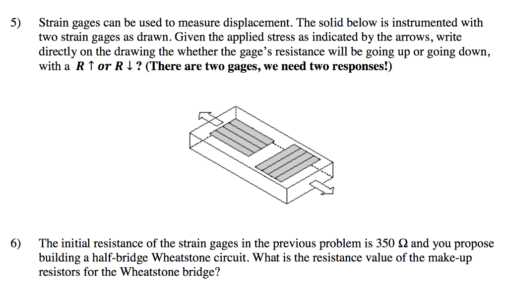 Solved Strain gages can be used to measure displacement. The | Chegg.com