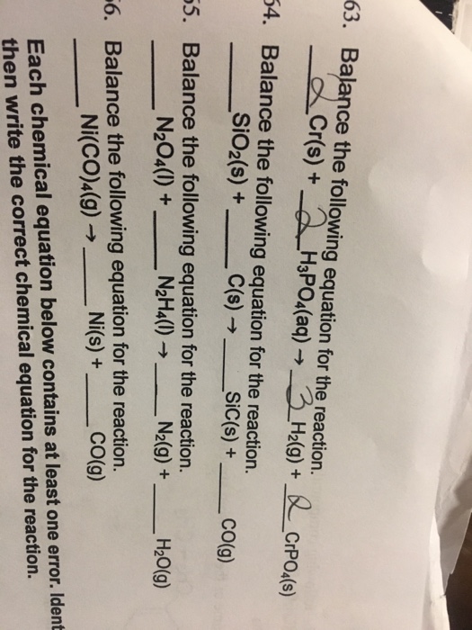 Solved Balance the following equation for the reaction. _ | Chegg.com
