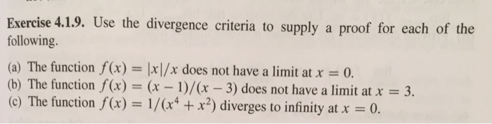 Solved Use the divergence criteria to supply a proof for | Chegg.com