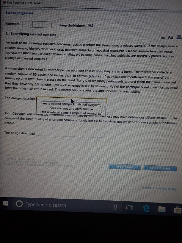 Solved Due Today at 11:59 PM MST