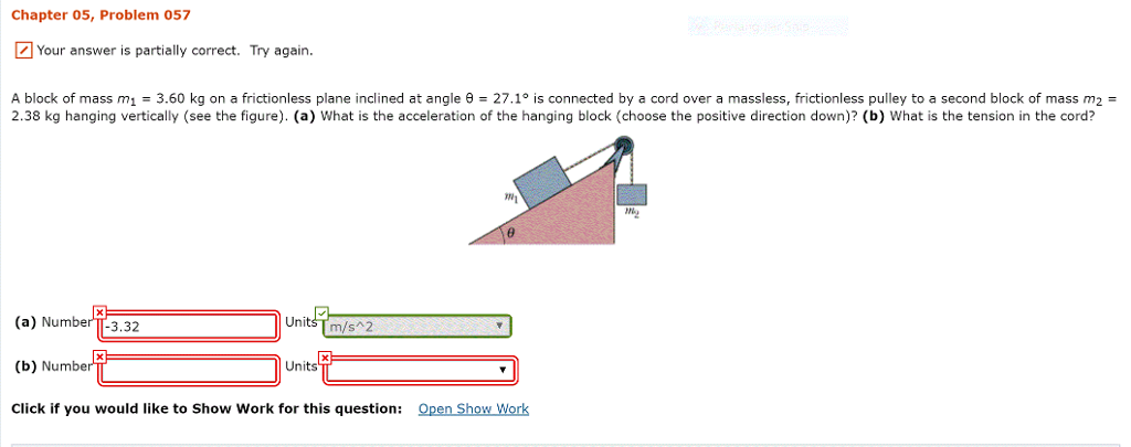 Solved A block of mass m_1 = 3.60 kg on a frictionless plane | Chegg.com