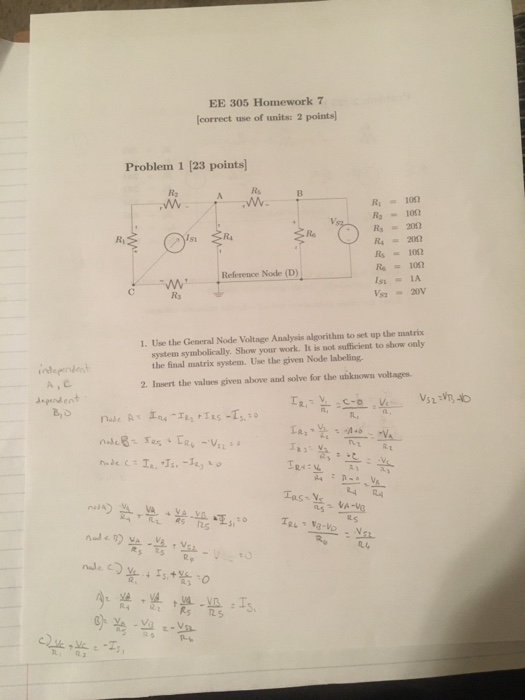 Solved Use The General Node Voltage Analysis Algorithm To 8838