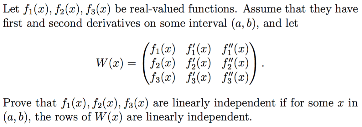 Solved Let f_1(x), f_2(x), f_3(x) be real-valued functions. | Chegg.com