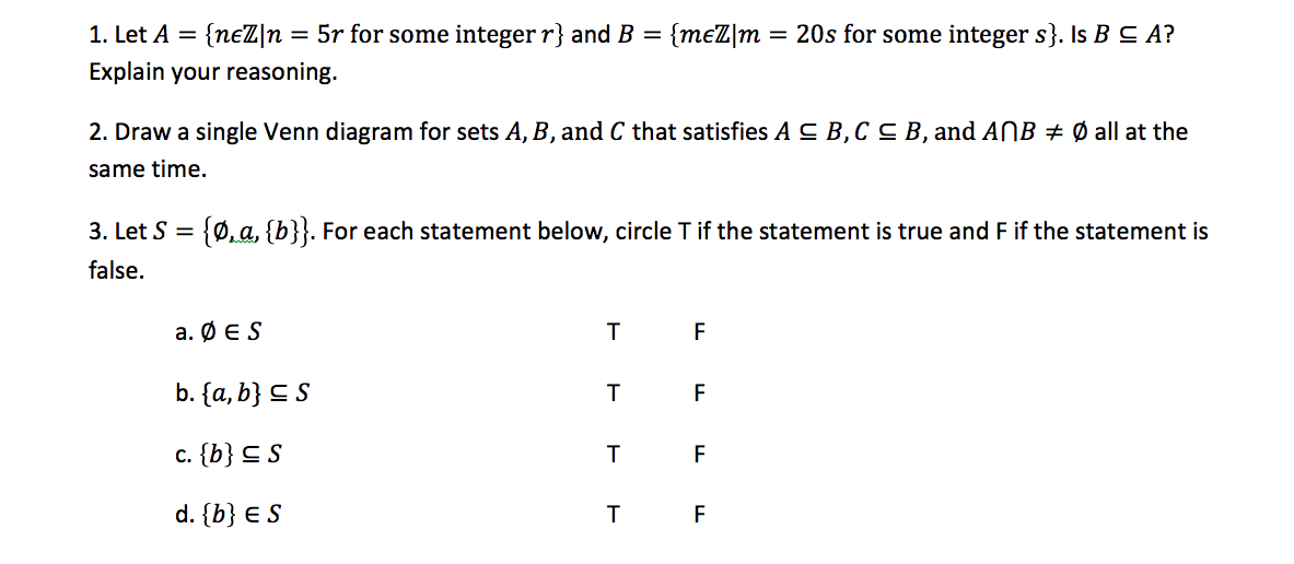 Solved 1. Let A = (ninZ|n = 5r for some integer r) and B = | Chegg.com