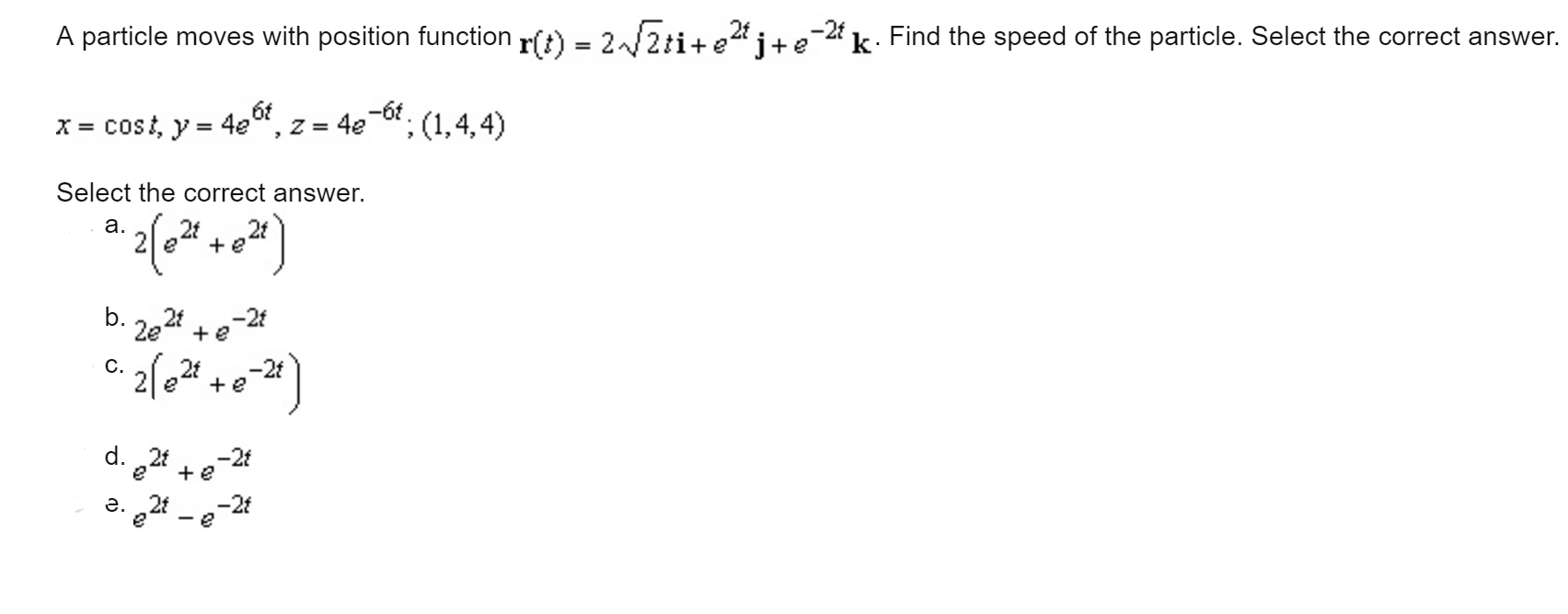 Solved A particle moves with position function r(t) 2 | Chegg.com