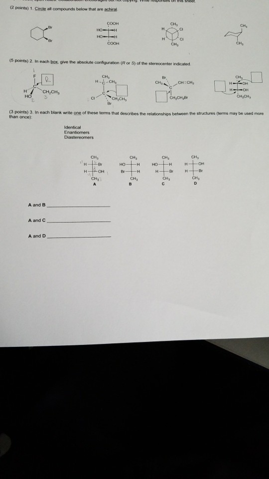 Solved (2 points) 1. Circle all compounds below that are | Chegg.com