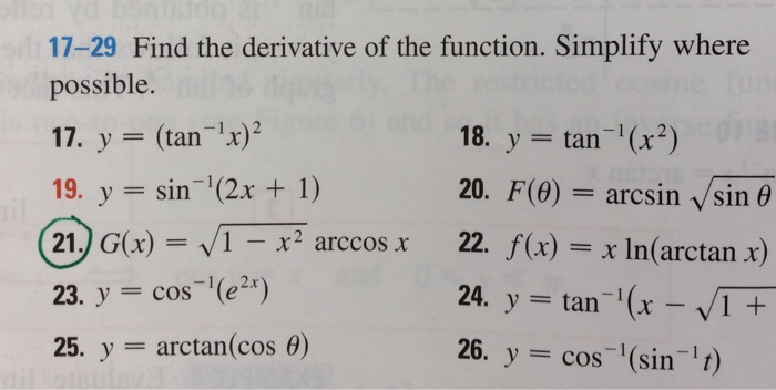 Solved Find the derivative of the function. Simplify where | Chegg.com
