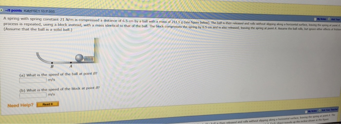 Solved A spring with spring constant 27 N/m is compressed a | Chegg.com