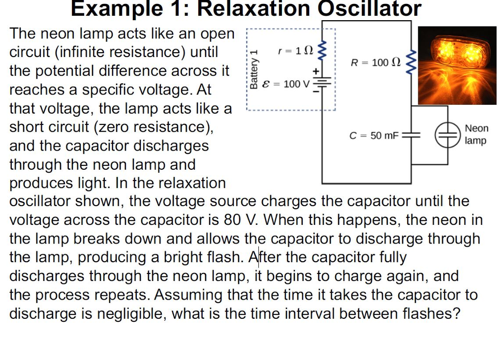 Solved The neon lamp acts like an open circuit (infinite | Chegg.com