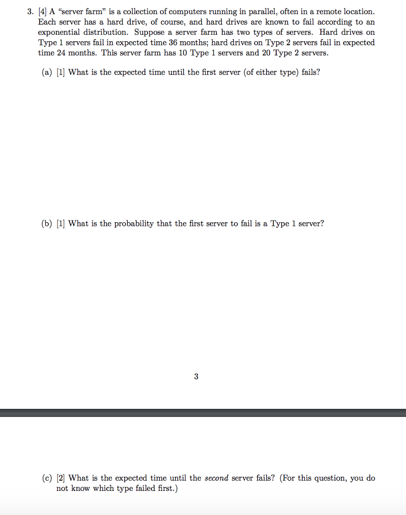 Solved 3. 4] A "server farm" is a collection of computers | Chegg.com