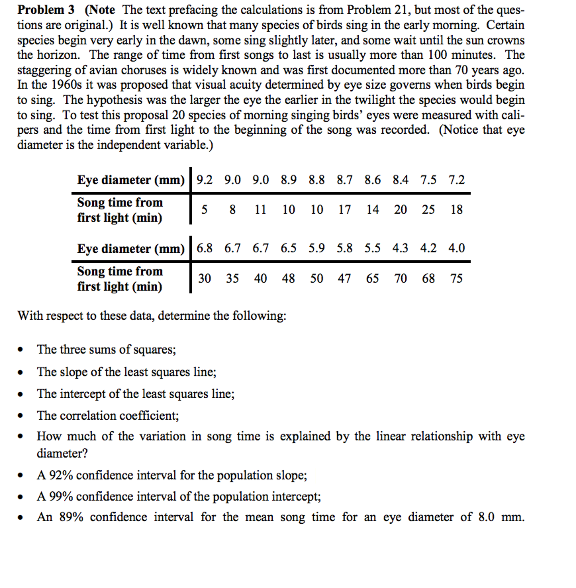 Solved The text prefacing the calculations is from Problem | Chegg.com