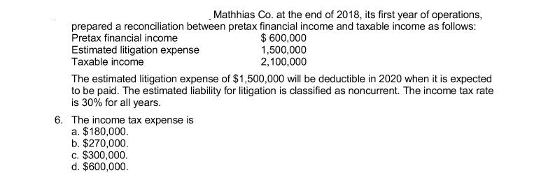 Solved Mathhias Co. at the end of 2018, its first year of | Chegg.com Solved Mathhias Co. at the end of 2018, its first year of | Chegg.com