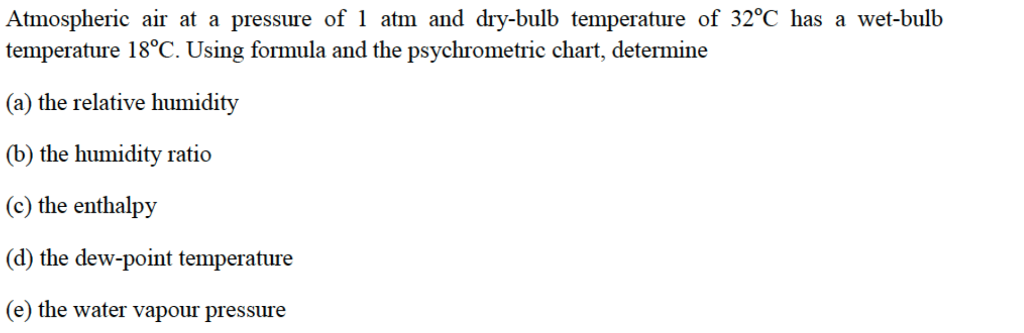 Solved Atmospheric air at a pressure of 1 atm and dry-bulb | Chegg.com