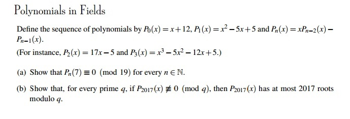 Solved Define the sequence of polynomials by P_0(x) = x + | Chegg.com