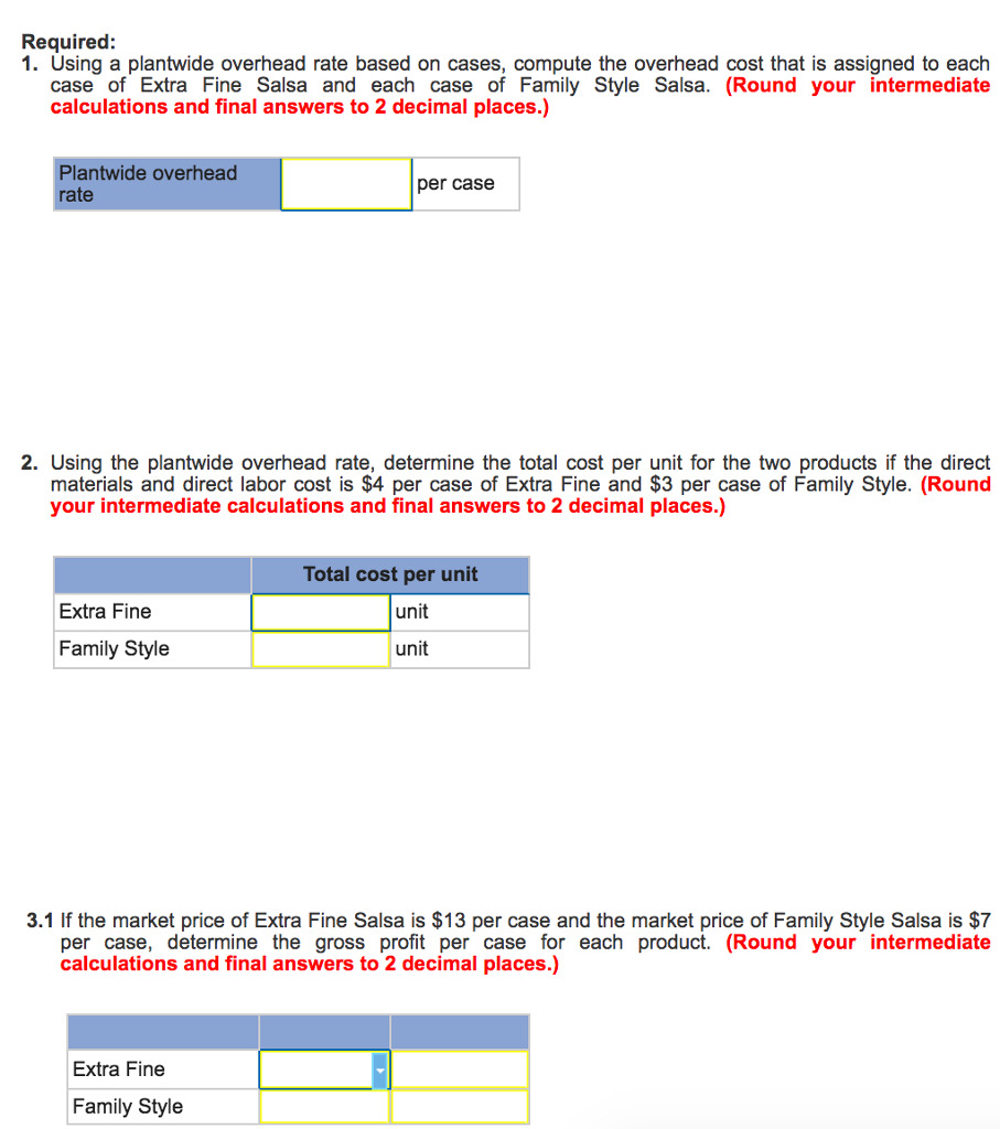 Solved Sara’s Salsa Company produces its condiments in two | Chegg.com