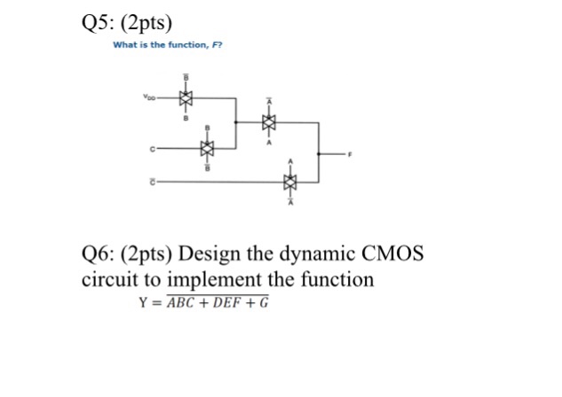 Solved What is the function, F? Design the dynamic CMOS | Chegg.com