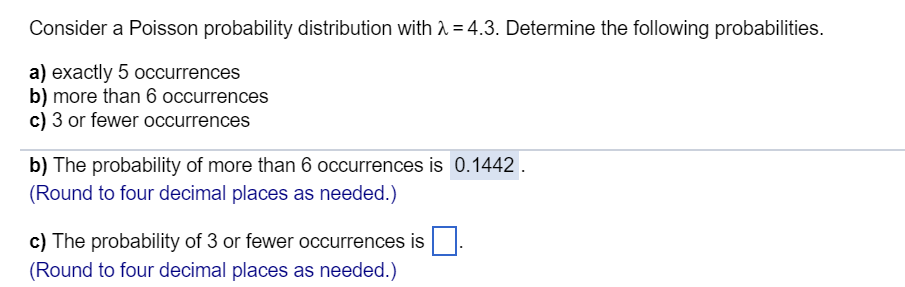 Solved Consider a Poisson probability distribution | Chegg.com