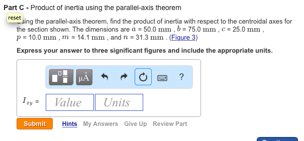 Solved Using the parallel-axis theorem, find the product of | Chegg.com