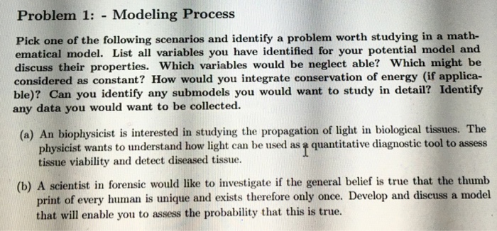 Solved Pick one of the following scenarios and identify a | Chegg.com