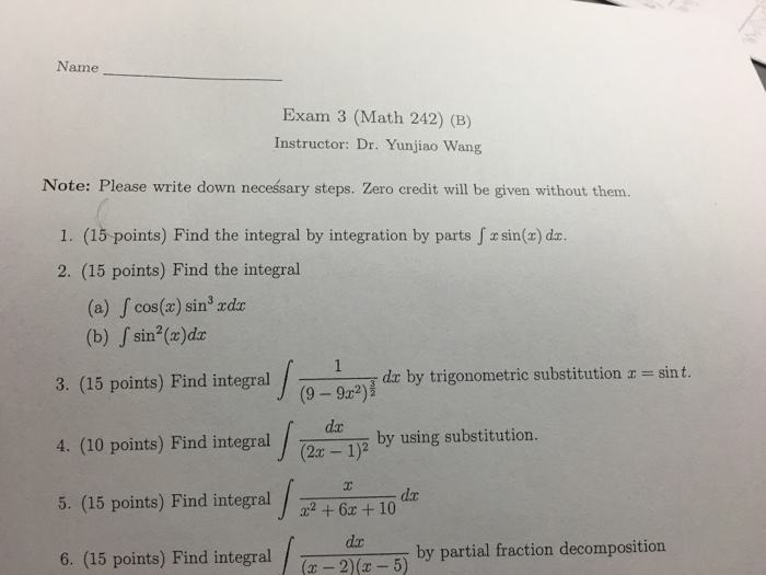 Solved Please write down necessary steps. Zero credit will | Chegg.com