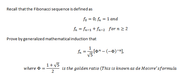 Solved Recall that the Fibonacci sequence is defined as f0 = | Chegg.com Solved Recall that the Fibonacci sequence is defined as f0 = | Chegg.com