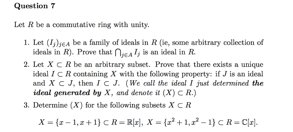 Solved Let R be a commutative ring with unity. 1. Let | Chegg.com