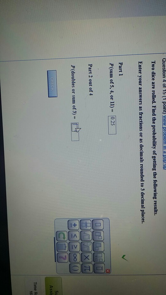 Solved Question 4 of 15 ( point) View problem ih a pop-Up | Chegg.com