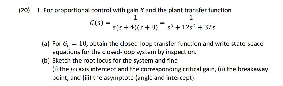 Solved This is Electrical Engineering - Control Systems | Chegg.com