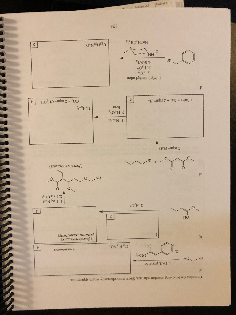 Solved ppropriate. Complete the following reaction schemes. | Chegg.com