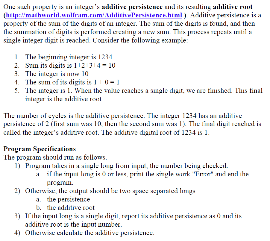 Solved One such property is an integer's additive | Chegg.com