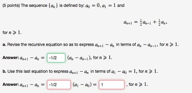 Solved The sequence {a_n} is defined by: a_0 = 0, a_1 = 1 | Chegg.com
