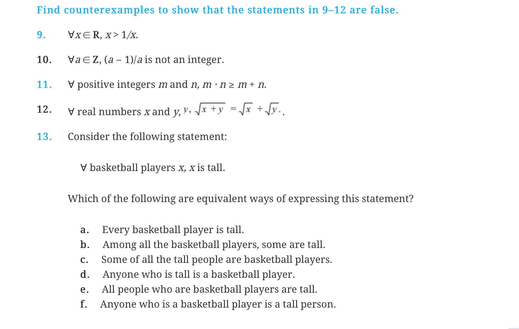 Solved Find Counterexamples To Show That The Statements In Chegg