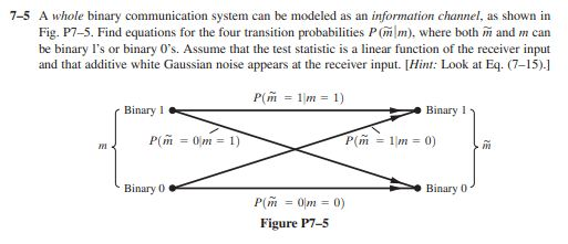 A whole binary communication system can be modeled as | Chegg.com