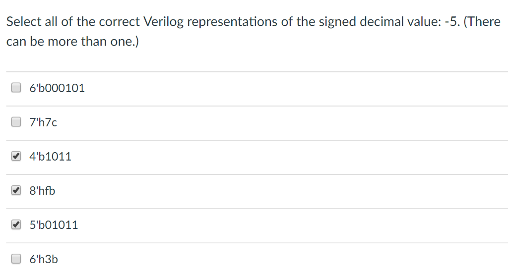 Solved Select all of the correct Verilog representations of | Chegg.com
