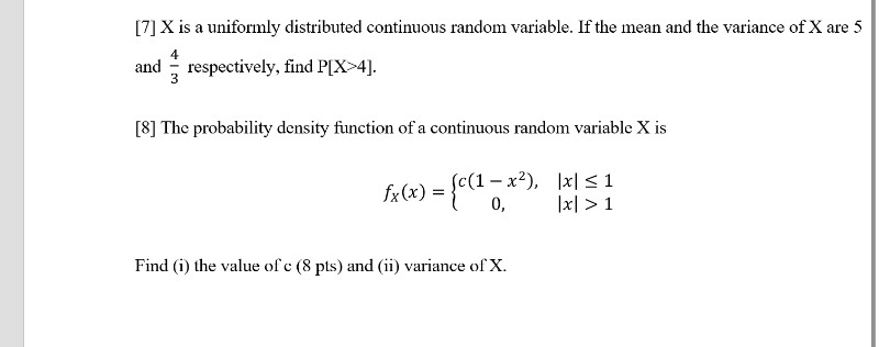 Solved 17] X is a uniformly distributed continuous random | Chegg.com