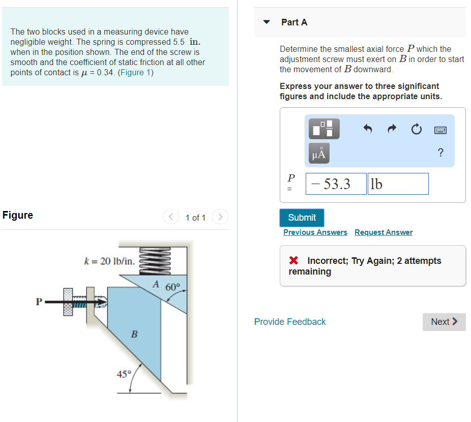Solved Part A The two blocks used in a measuring device have | Chegg.com