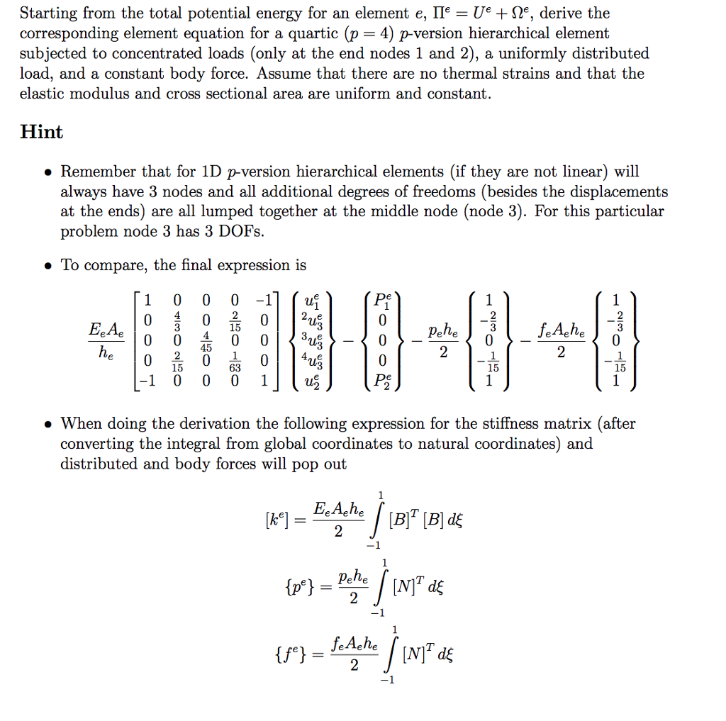 Starting from the total potential energy for an | Chegg.com