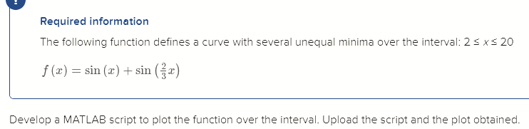 Solved Required information The following function defines a | Chegg.com