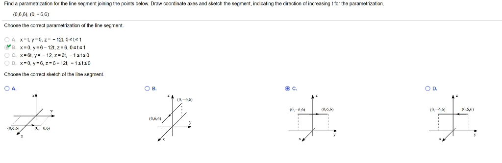 Solved Find a parametrization for the line segment joining | Chegg.com