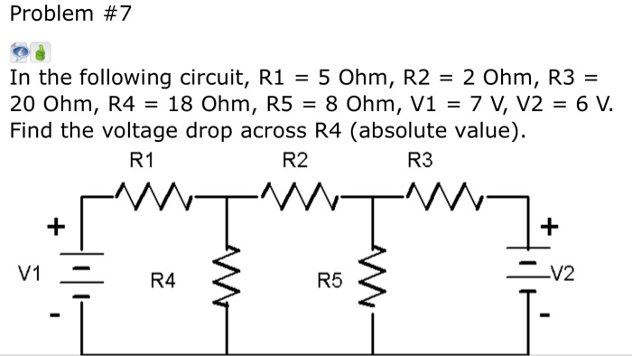 Solved Problem #7 In the following circuit, R1 = 5 Ohm, R2 = | Chegg.com