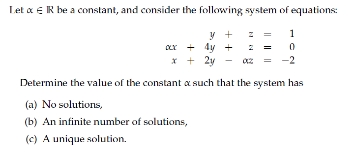 Solved System of equations: Show all working and explain | Chegg.com