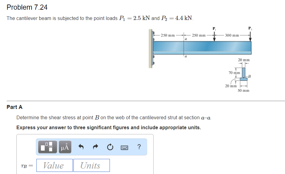 Solved Problem 7.24 The cantilever beam is subjected to the | Chegg.com