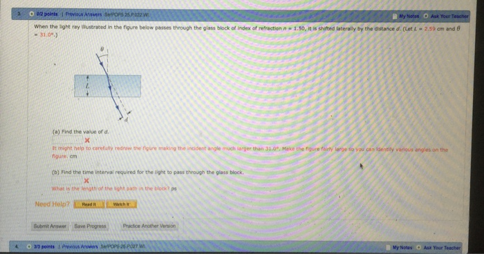 Solved When the light ray illustrated in the figure below | Chegg.com