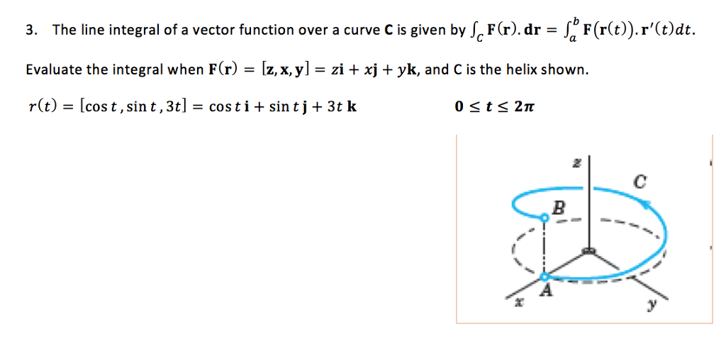 Solved The line integral of a vector function over a curve C | Chegg.com